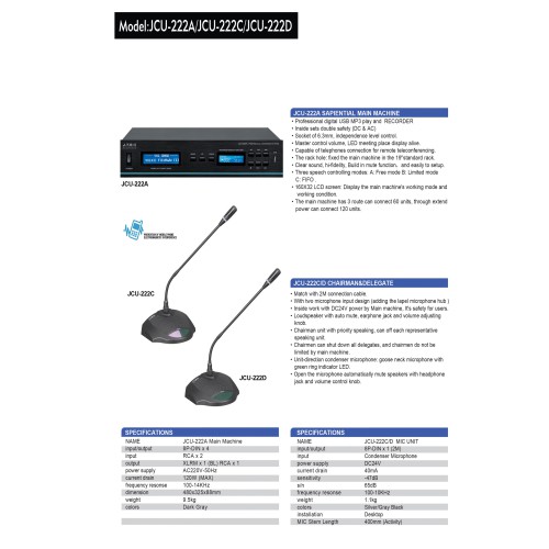 میکروفن کنفرانس جی تی آر مدل JCU222