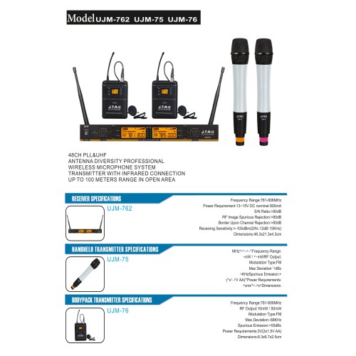 میکروفن هدمیکی – یقه ای JTR- UJM-762-76